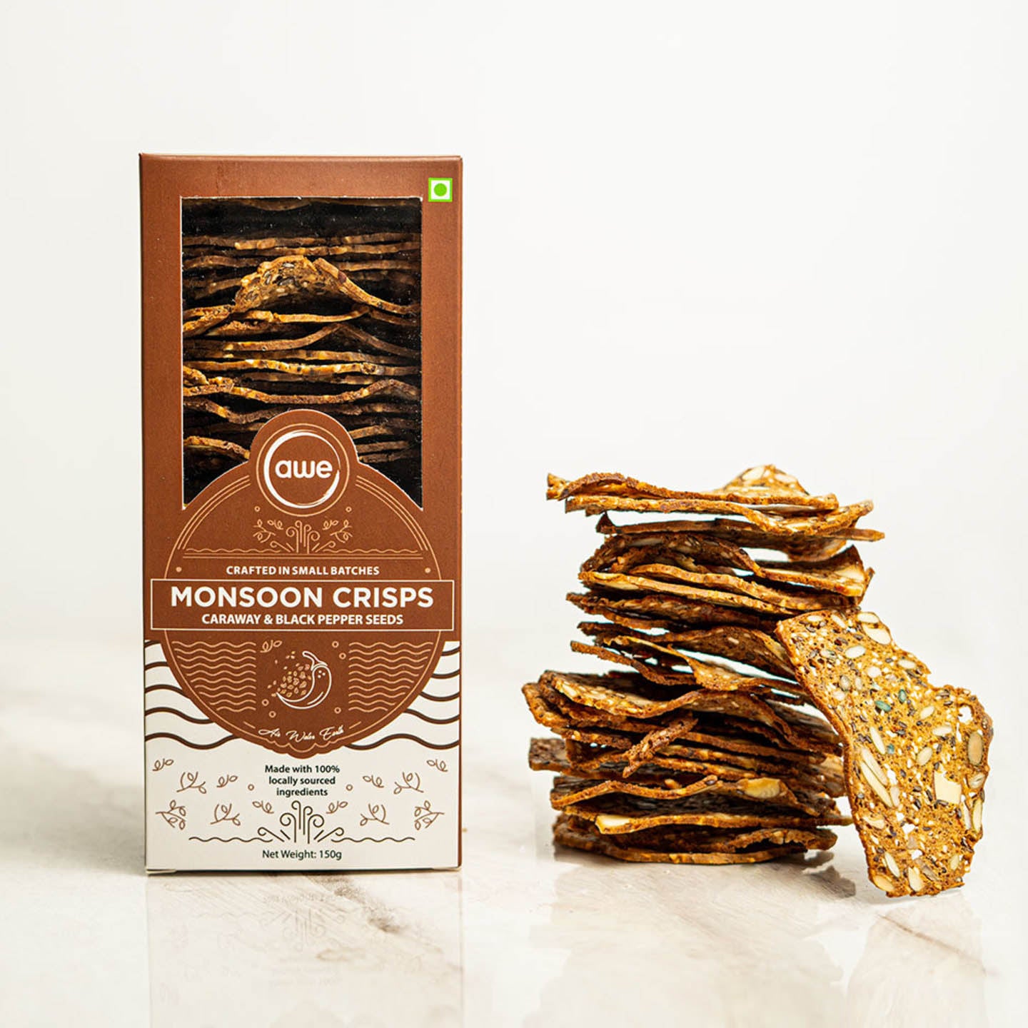 Monsoon Crisps: Ajwain & Black Pepper - AWE Foods Artisanal Crisps ...